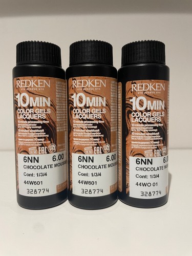 Redken 10 Min Color Gels Lacquers Permanent Colour 3 x 60ml 100% Grey ...