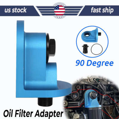 For Ford M-6880-B50 Bronco Mustang 90 Degree Oil Filter Adapter &O-ring ...