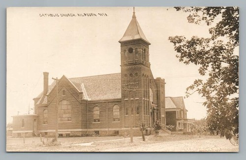 Catholic Church KILBOURN Wisconsin Dells RPPC Antique Photo Postcard ...