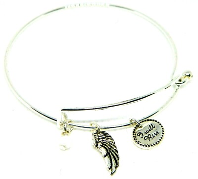 Avon Precious Charms Angel Wing Bangle Charm Bracelet | eBay