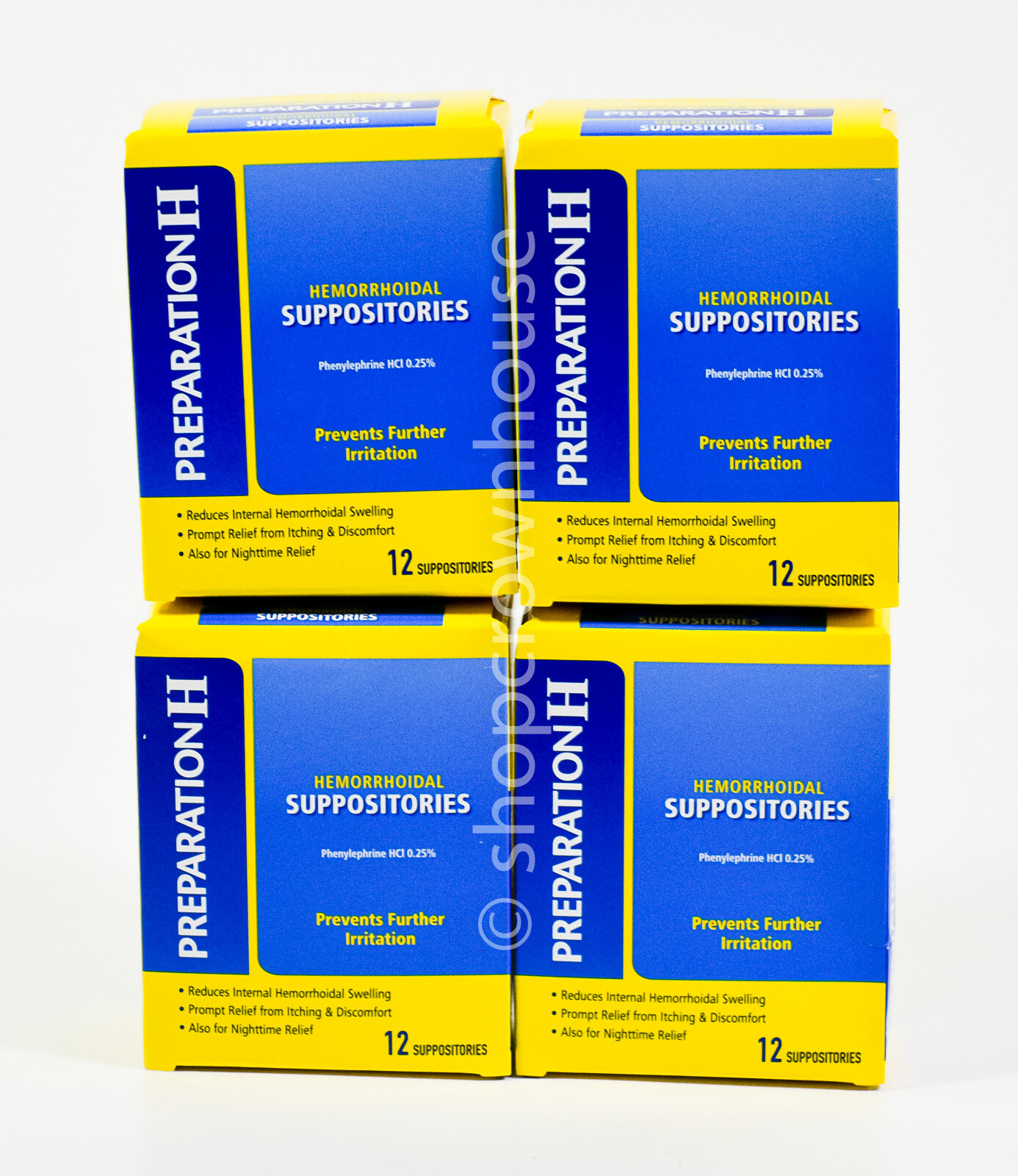 4 Preparation H Hemorrhoidal SUPPOSITORIES 12 discomfort relief =48 NIB ...