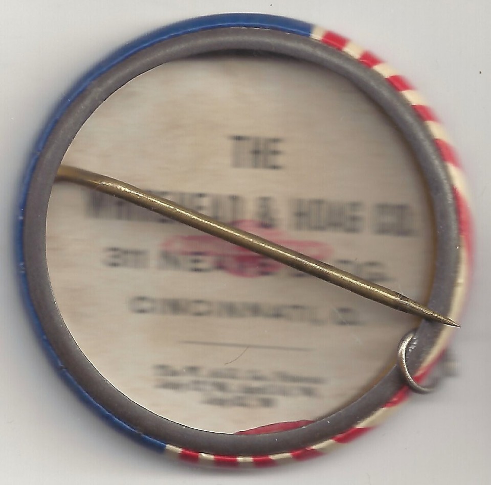 1899 OHIO Publisher JOHN R. McLEAN For Governor Pinback 1.75" Pin ...