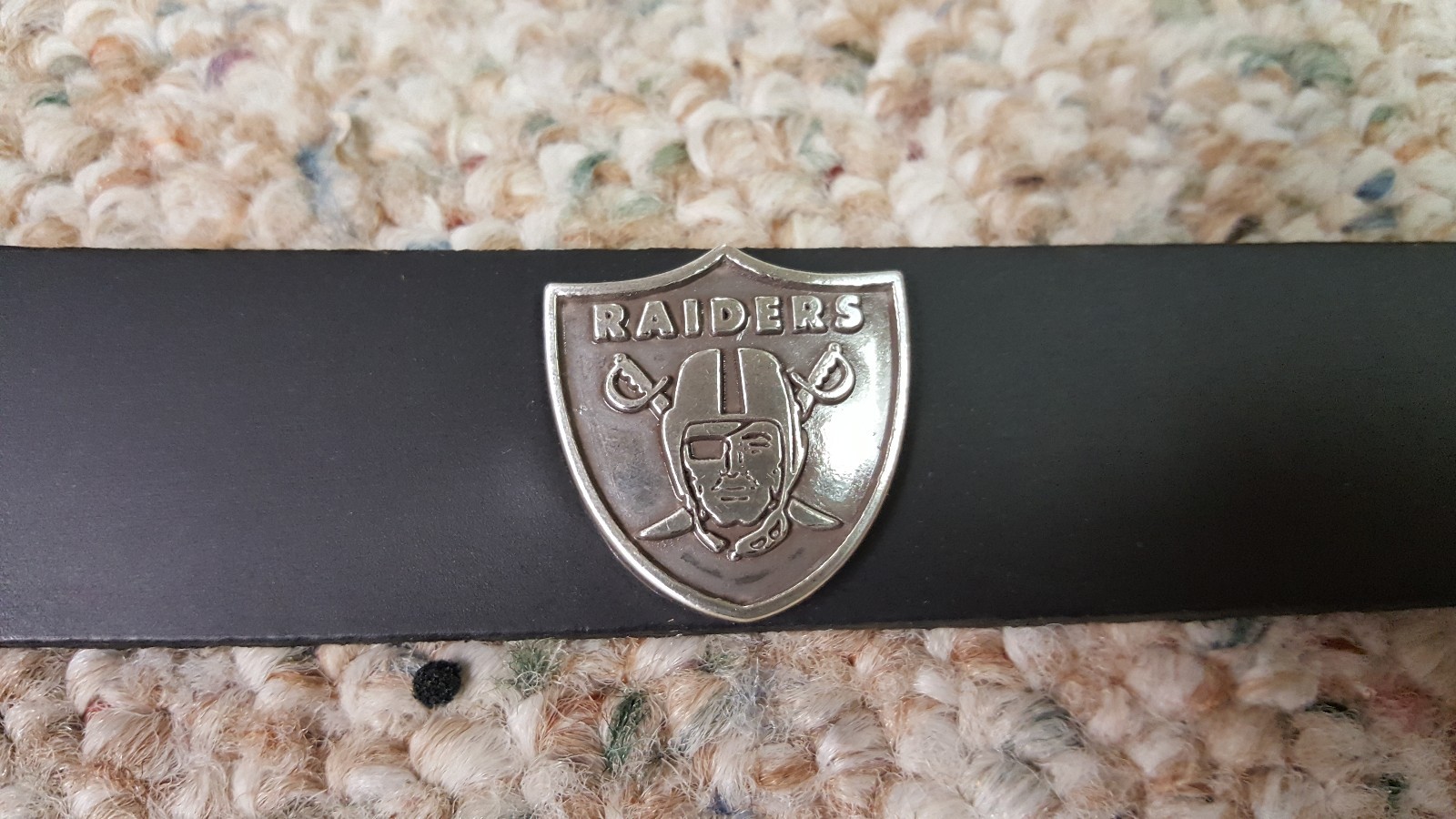 Oakland Raiders Leather Mens Belt Black with Conchos Size 28 to 46 ...
