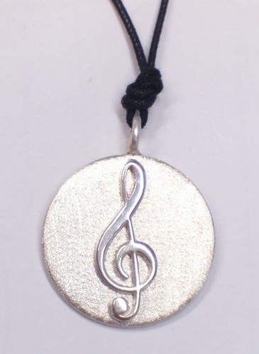 Treble Clef: Pendant Round Silver 925 - Music - Singing Treble Clef | eBay