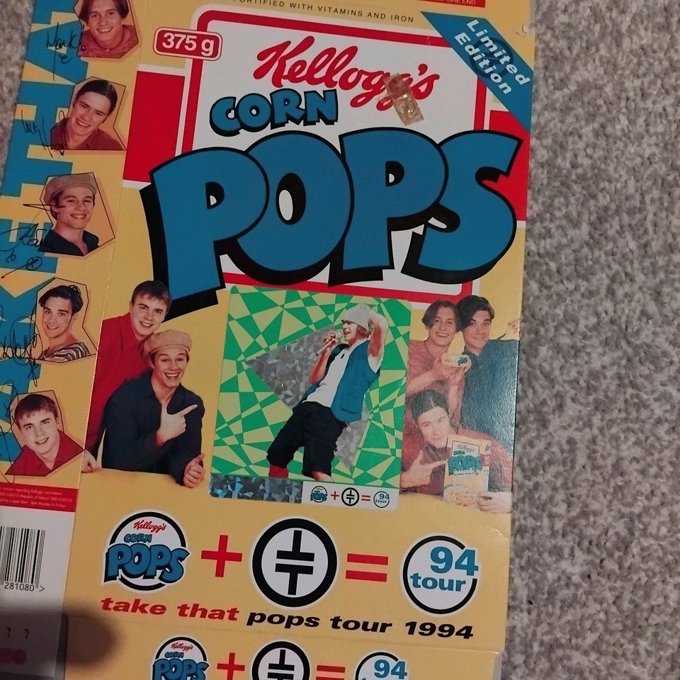 Kelloggs Corn Pops Limited Edition Take That Pops Tour 1994 Box X6 ...
