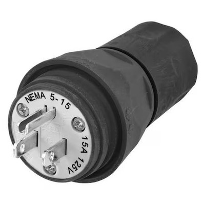 Hubbell Wiring Device-Kellems Hbl14w47bk Watertight Straight Blade Plug ...