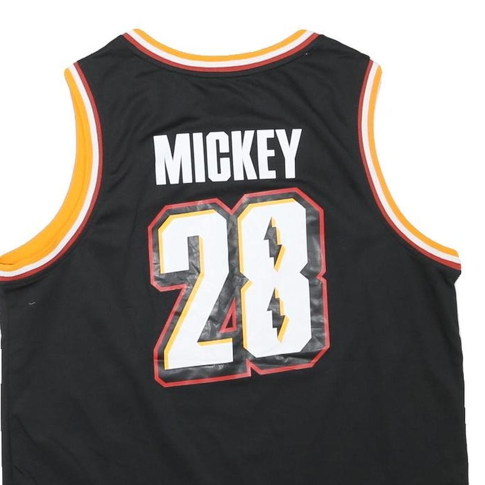 DISNEY Mens Black Mickey Basketball Slam Dunks T-Shirt Sleeveless V ...