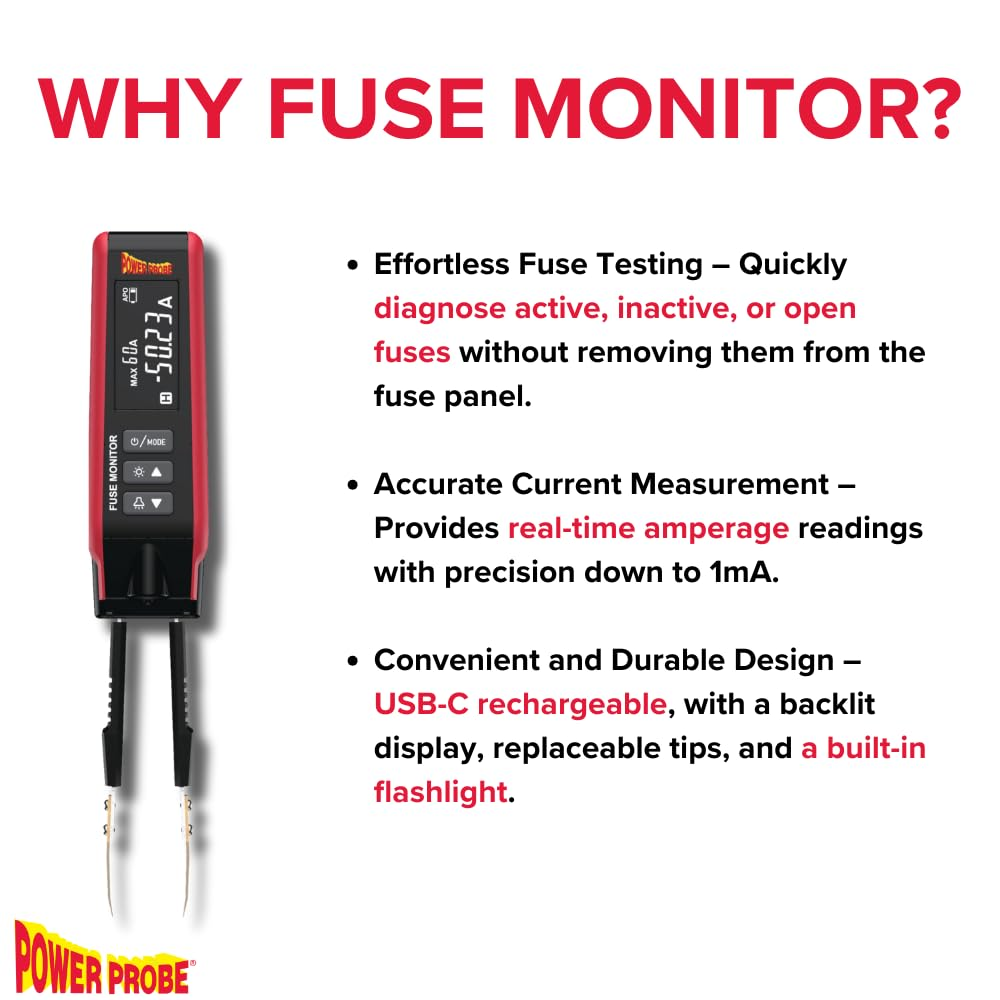Power Probe PPFUSE Fuse Monitor - Circuit Tester for Mini, Maxi & ATC ...
