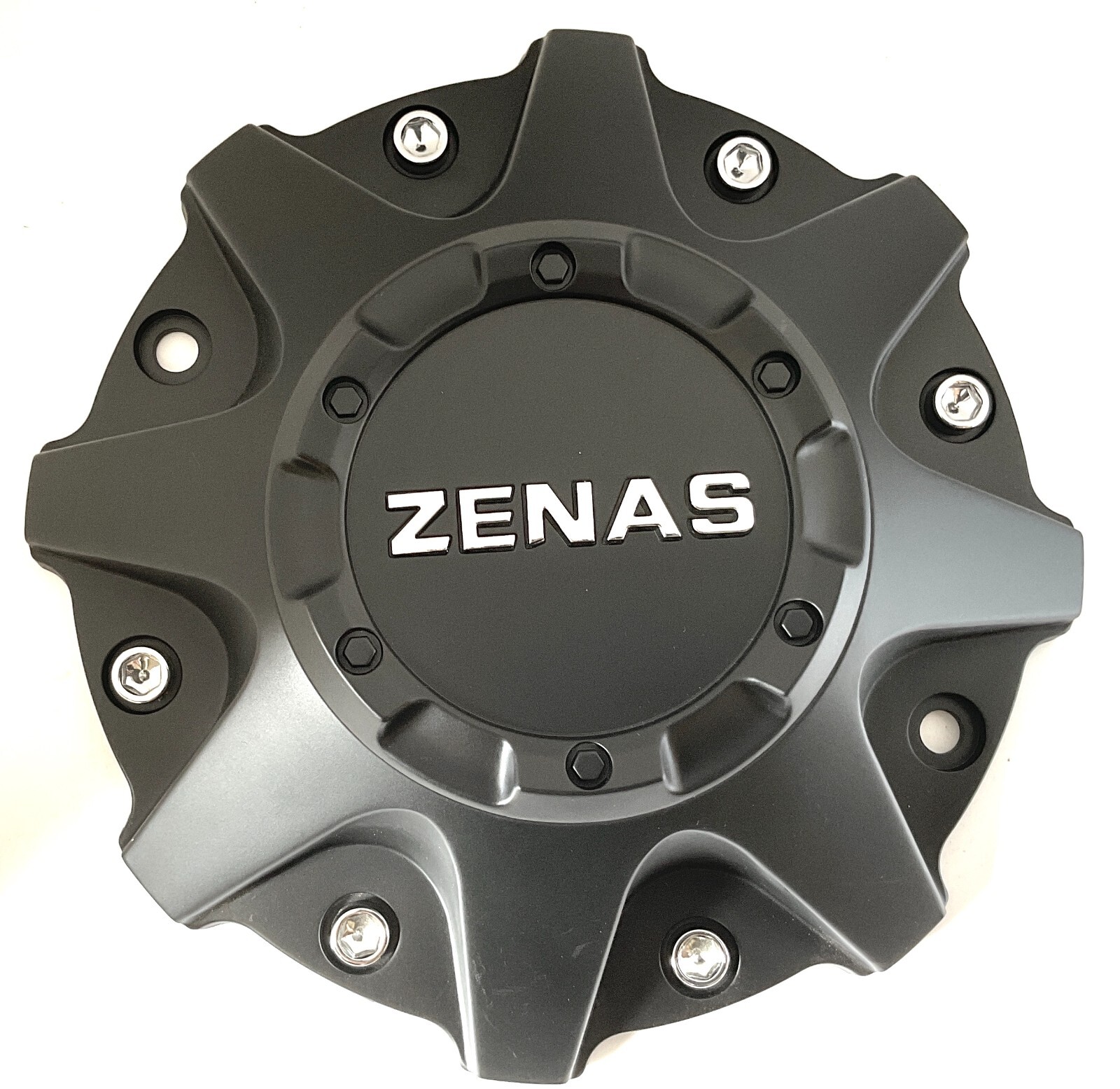 2 PACK 310L214-A Zenas Matte Black & Silver Wheel Center Cap | eBay