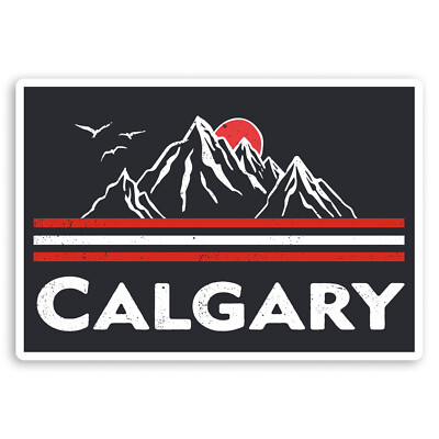 2 x 10cm Calgary Canada Vinyl Stickers Mountains Travel Luggage Sticker ...