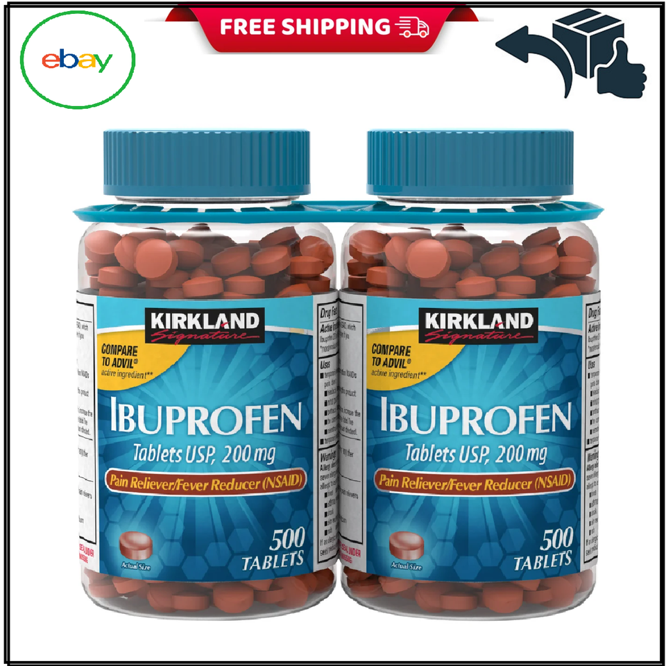 BRAND NEW 2 PACK - Kirkland Signature Ibuprofen 200 mg. 500 Tabs (Total 1000) | eBay