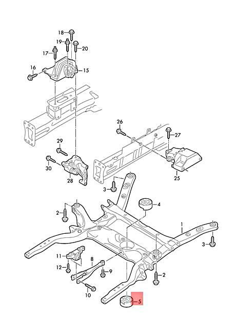 VW CRAFTER E-CRAFTER SCB SCC SXB SYB SYC BONDED RUBBER BUSH 2N0199867 ...