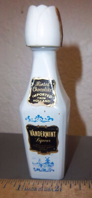 Mini ceramic bottle VANDERMINT, minted chocolate Liqueur, from Holland ...