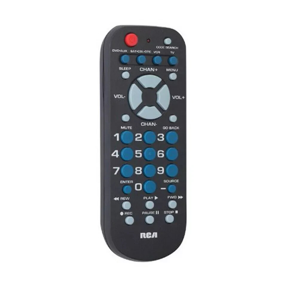 RCA RCR504BE 4-Device Palm Sized Universal Remote New - TV Cable DVD ...