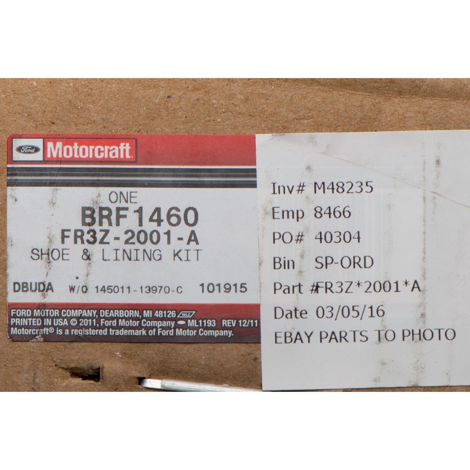 Genuine Ford Kit - Brake Lining FR3Z-2001-Q for sale online | eBay