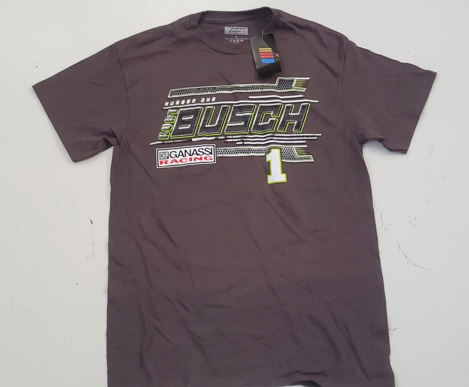 Kurt Busch #1 Monster Energy Chip Ganassi Racing Mens Medium Gray Shirt ...
