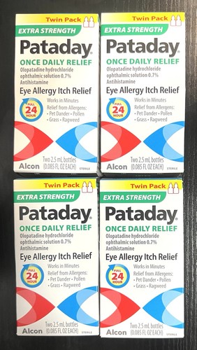 4 Lot Twin Pack Pataday Extra Strength 8 x 2.5mL Once Daily Eye Drops ...