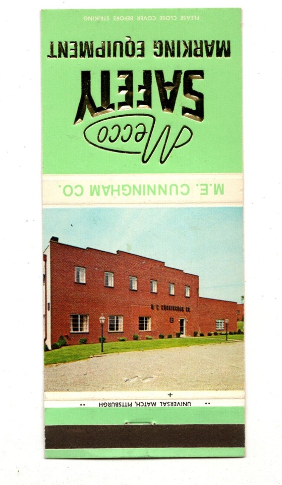 MECCO SAFETY matchbook matchcover - ME CUNNINGHAM CO - INGOMAR, PA | eBay