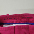 Talbots Pant Womens 2 Perfect Crop Pink Stretch Gingham Ribbon Accent ...