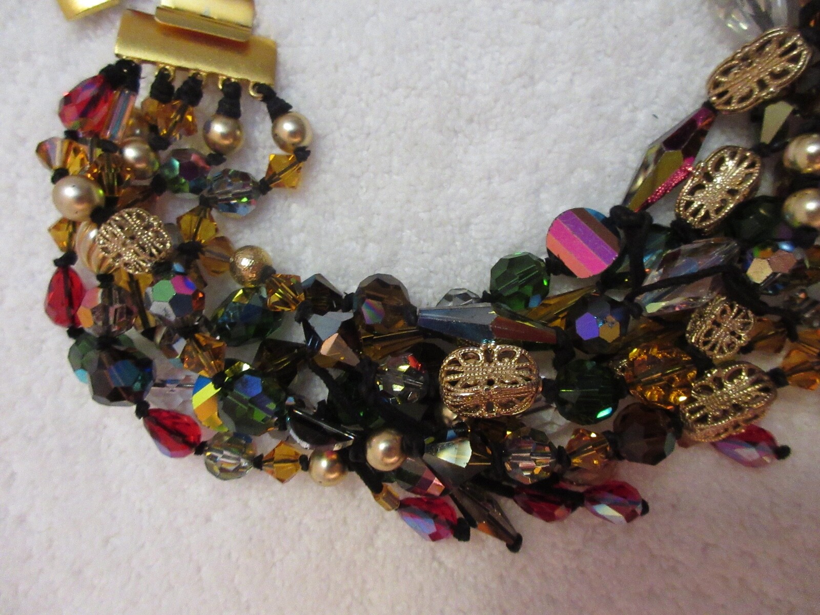 Erickson Beamon 1980s Cluster Necklace Vintage 6 Strand Crystal Glass ...