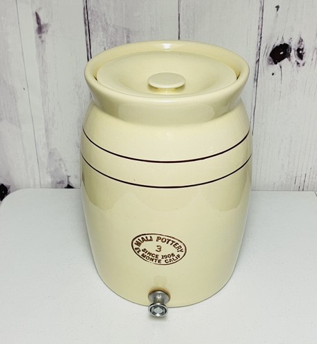 RARE Vintage MIALI Pottery 3 Gal Ceramic Water Beverage Crock Farmhouse ...