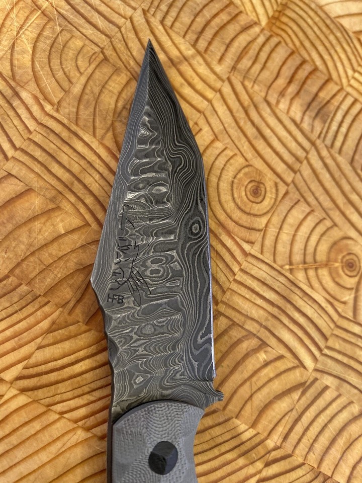 Half Face Blades Mini Bleeding Heart Tomahawk & Damascus Ring Tanto ...