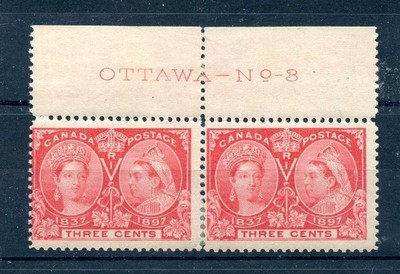 #53 Plate imprint OTTAWA - No. - 3 pair F MH Cat $50 Canada mint | eBay