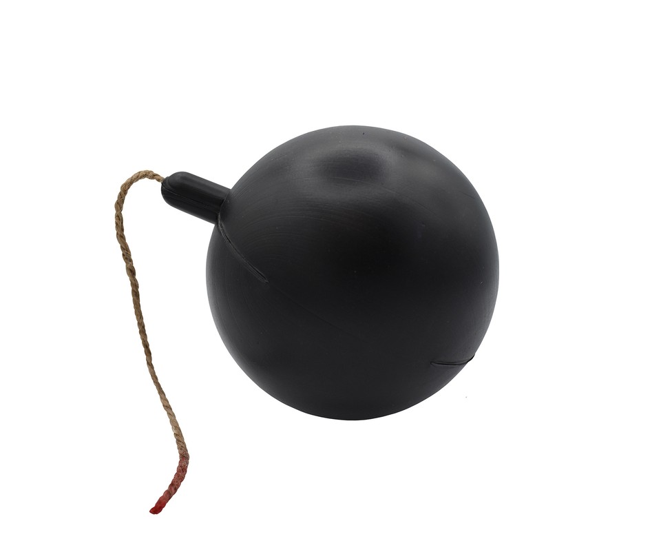 Plastic Black Fake Round Cartoon Bomb Prop Pretend Halloween Costume ...