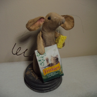 primitive farmhouse country handmade house mouse doll mice cat food bag ...
