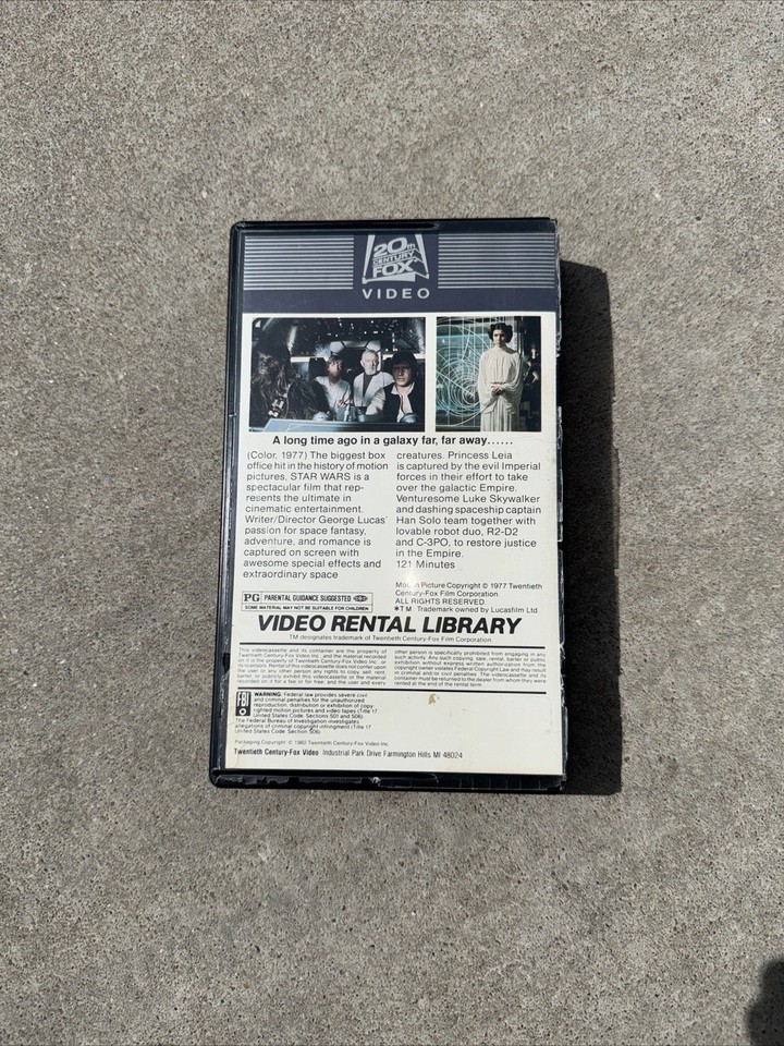 Vintage star wars video rental library vhs | eBay