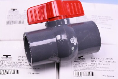 Colonial Valve 1.5" Commercial SCH 80 MIP Compact Ball Valve V17691N | eBay