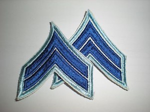 MILITARY/POLICE COSTUME CORPORAL RANK STRIPES - BLUE/ LIGHT BLUE - 1 ...