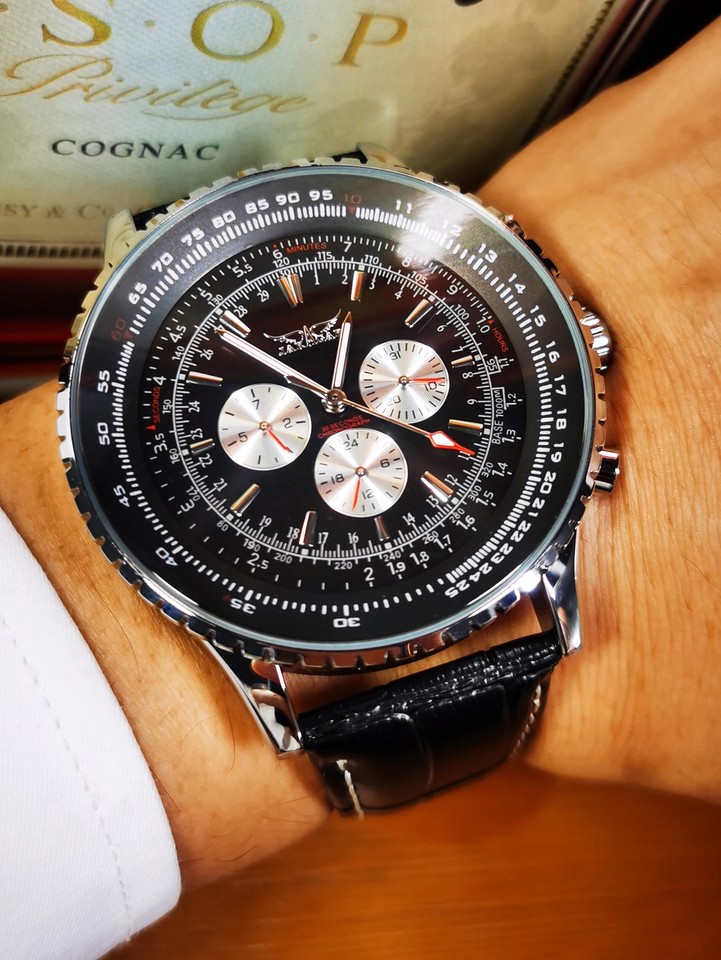 JARAGAR Pilot Automatic Watch for Men Military Multifunction Sub-Dials ...