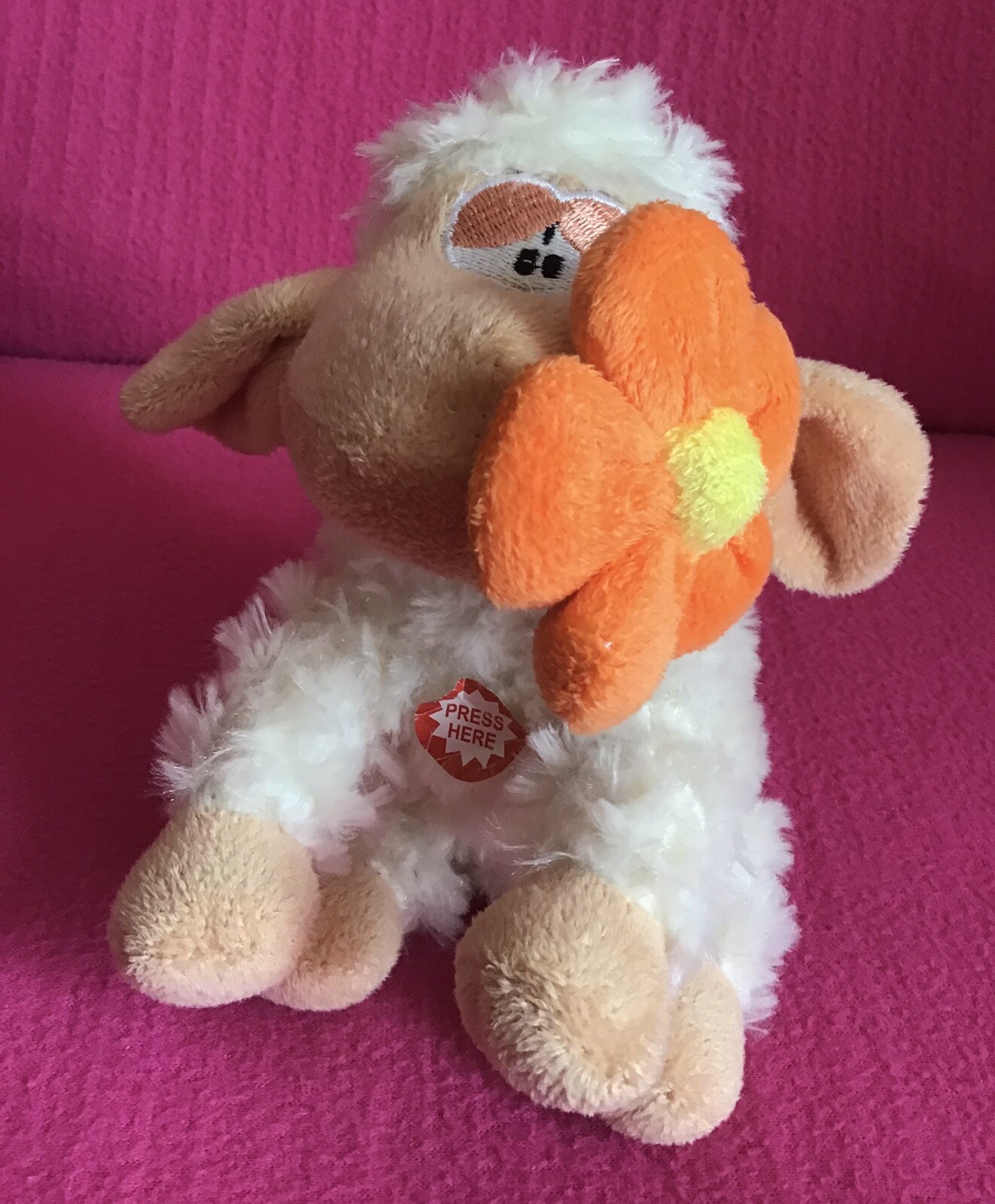 Amek Toys Sheep With Flower Baaing Sound Soft Plush Toy 6” | eBay