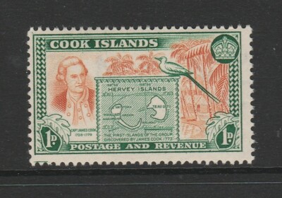 Cook Islands 1949-61 1d Chestnut & green SG 151 Mnh. | eBay