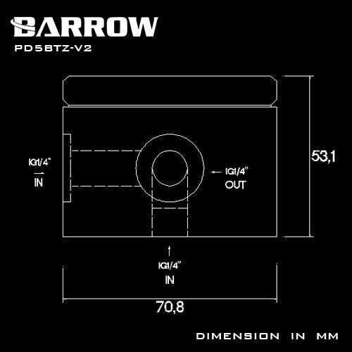 Barrow D5 Round Pump Top and Mount with Reservoir Thread - Clear ...