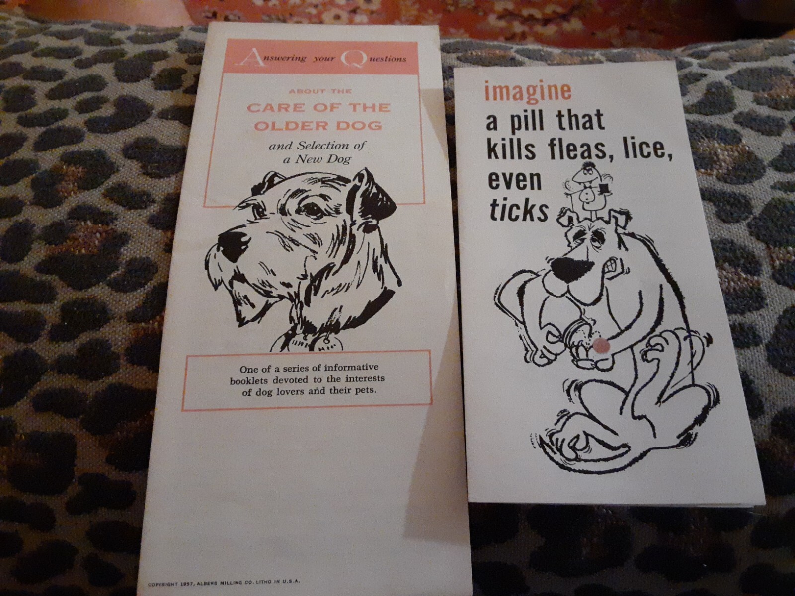 Vintage 1957 Care Of The Older Dog + Ectoral Pills Ephemera dog ...
