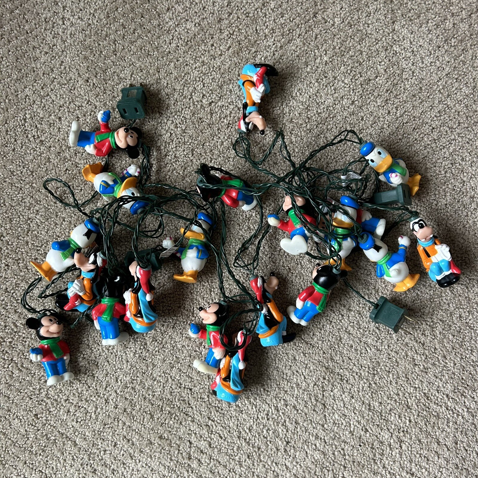 Lot of 2 Strands Vintage Disney Christmas Tree Mickey Mouse Donald ...