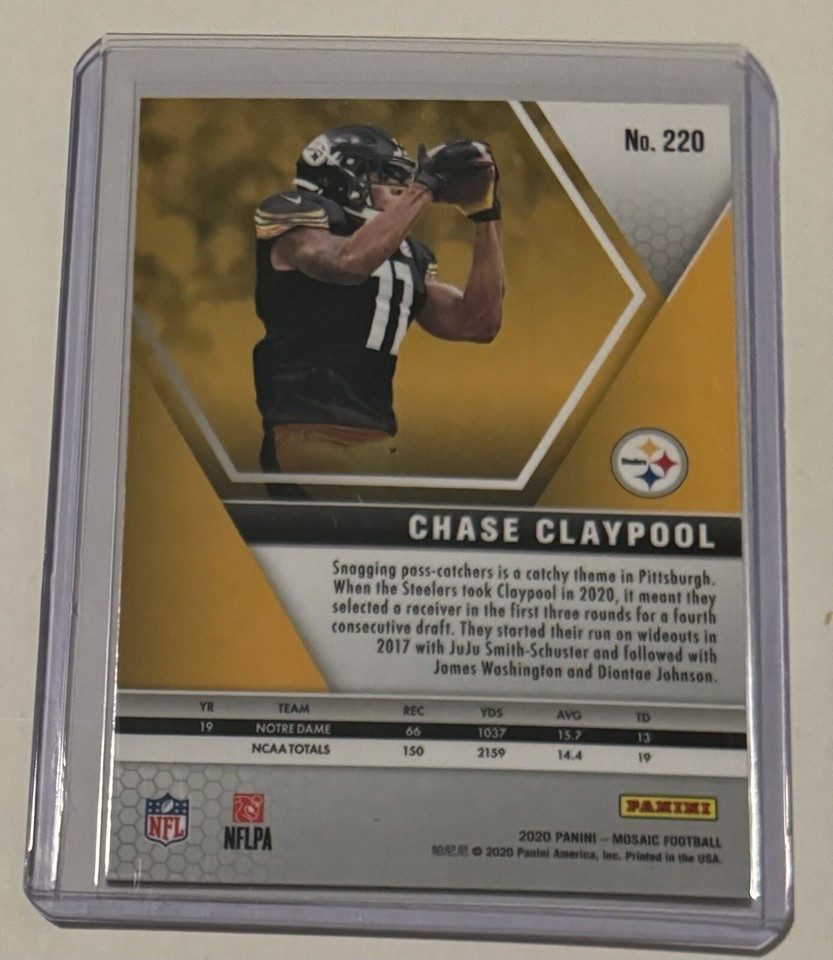 2020 Panini Mosaic Football Chase Claypool #220 Pittsburgh Steelers ...
