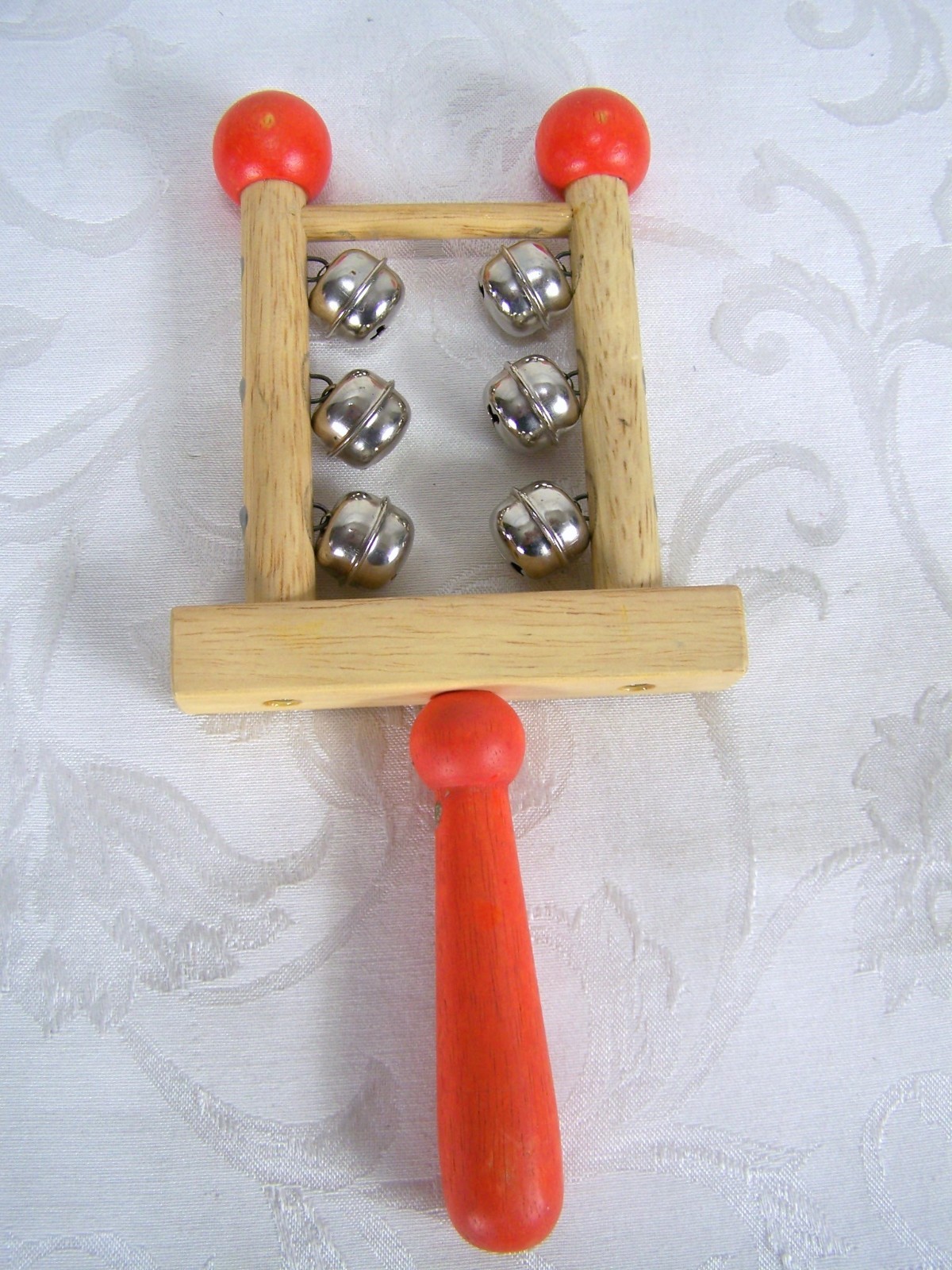 Bell Shaking Instrument Percussion Shaker Band Wooden 10" sleigh bells ...