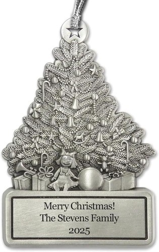 Personalized Pewter Christmas Tree Christmas Ornament - USA Made | eBay