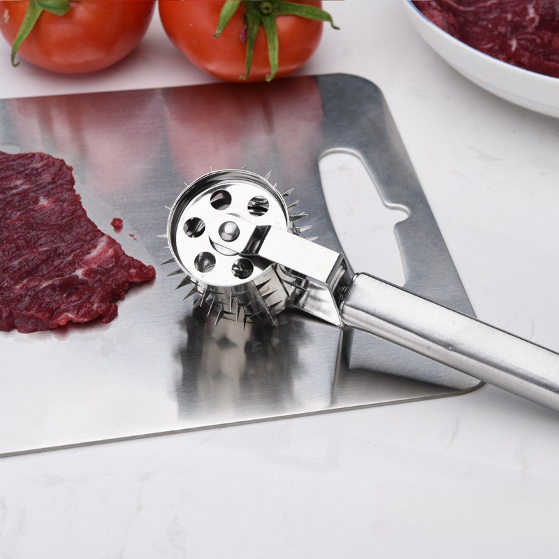 Meat Tenderizer Roller Stainless Steel Hammer Mallet For Steak Beef ...