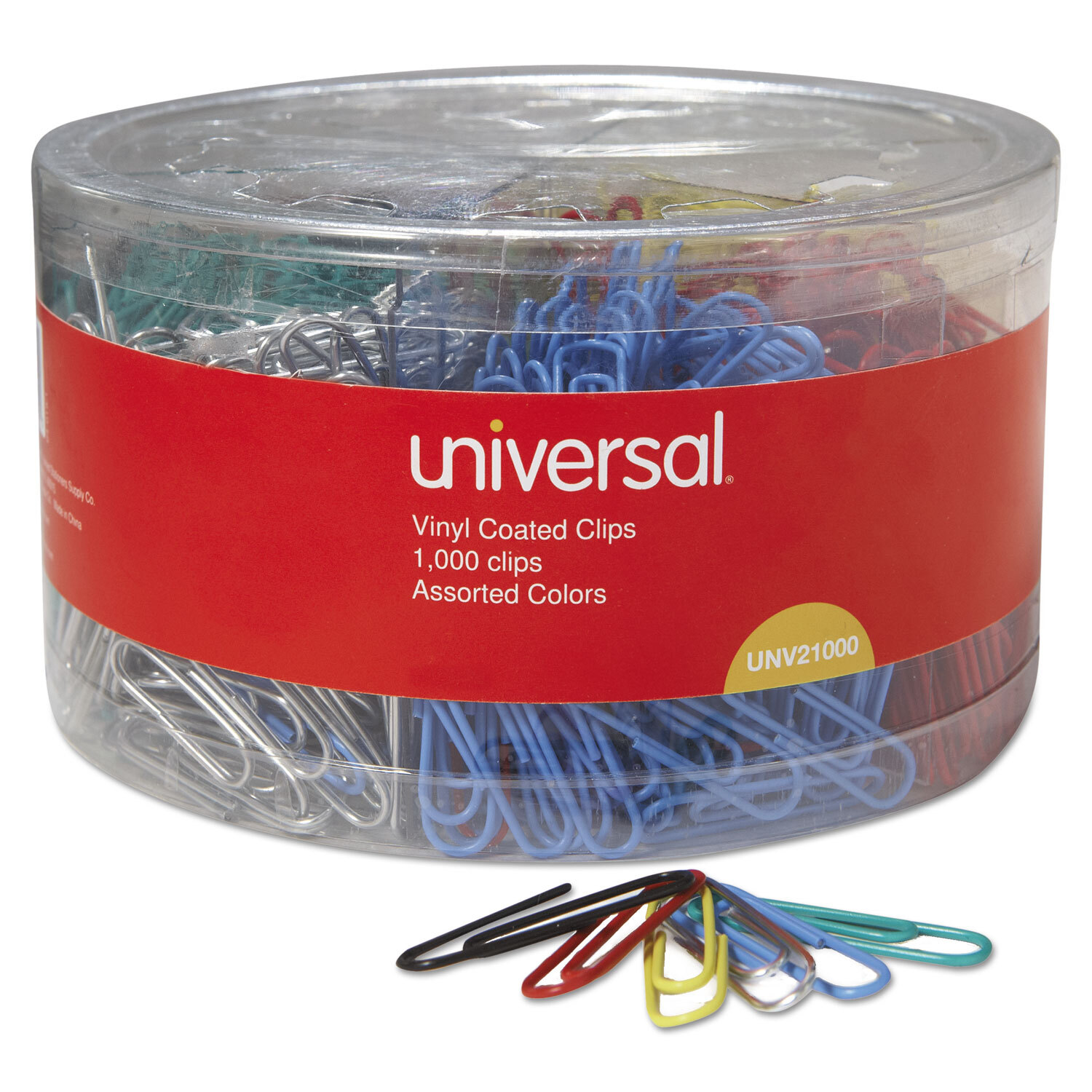 Universal Vinyl-coated Wire Paper Clips No. 1 Assorted Colors 1000/pack ...