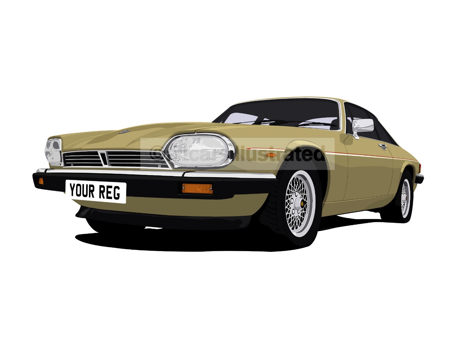 JAGUAR XJS GRAPHIC CAR ART PRINT (SIZE A3). PERSONALISE IT! | eBay UK