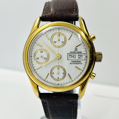 Daniel Mink Men's Watch Automatic Chronograph Steel Leather Swiss ...