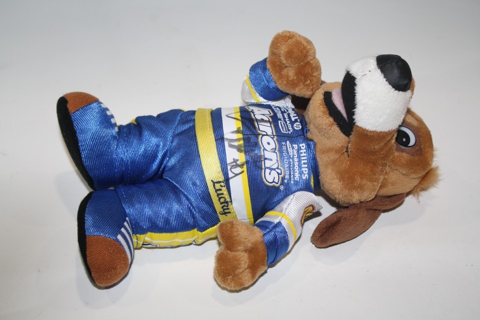 Aarons Rents Store Lucky Dog Mascot 10" Plush Stuffed Soft Toy Signed ...