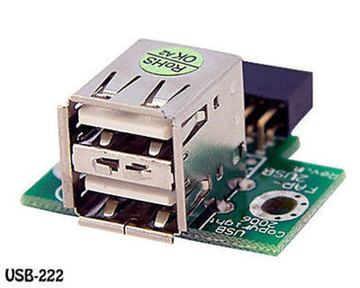 2 Port USB 2.0 A Female to 10-Pin (2X5) Motherboard Header Internal ...