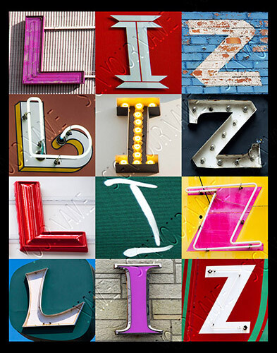 LIZ Name Poster featuring photos of actual sign letters | eBay
