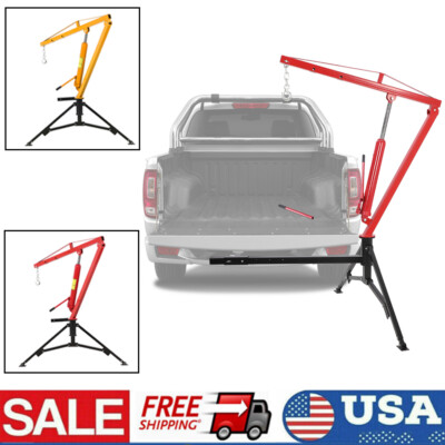 1000lbs Hydraulic Pickup Hitch Mount Truck Crane 360° 2" Hitch Receiver ...