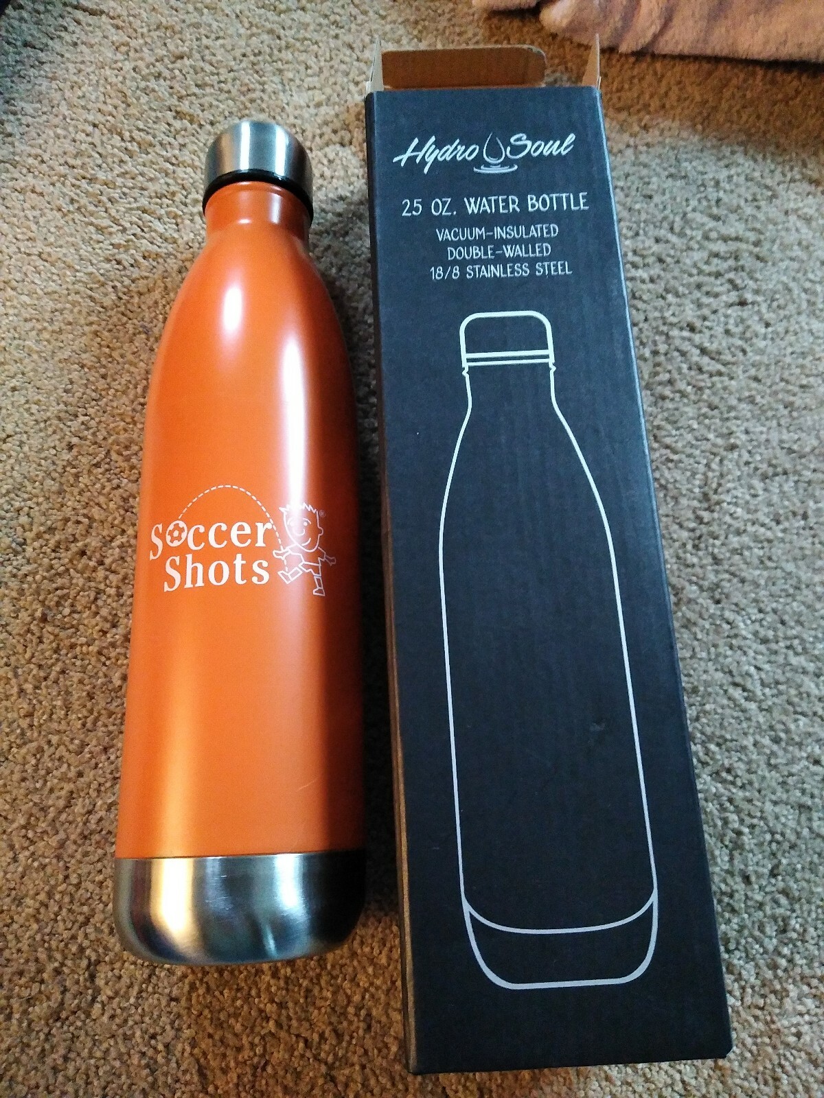 Hydro Soul 25oz Soccer motif Vacuum insulated Water SS Bottle new | eBay